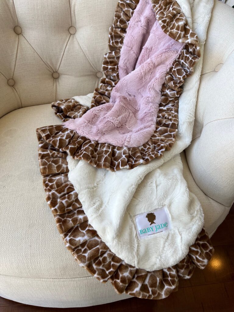 Cream Luxe & Rosewood Luxe with Cream Giraffe Ruffle - Baby Jade